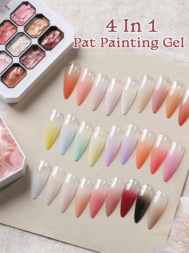 UR SUGAR 4 IN 1 Pat Ombre Gel Polish Easy Gradient Painting Gel for DIY French Nail Manicure ...