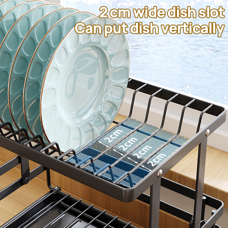 LivinEase Adjustable Dish Rack Auto Drainage With 360° Rotatable Pipe ...