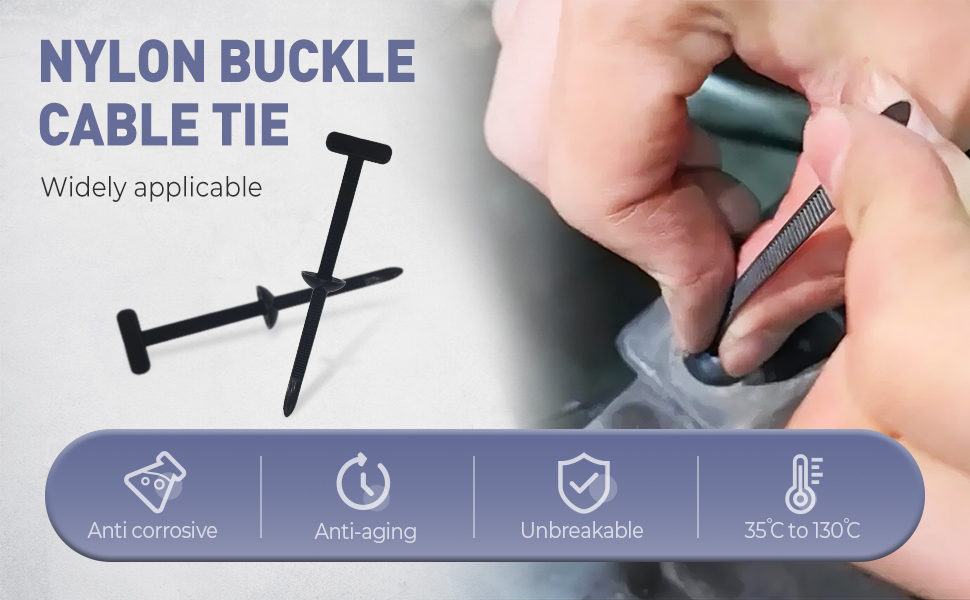 100PCS Nylon Universal Cable Tie Buckle – Heavy Duty Self-Locking Zip ...