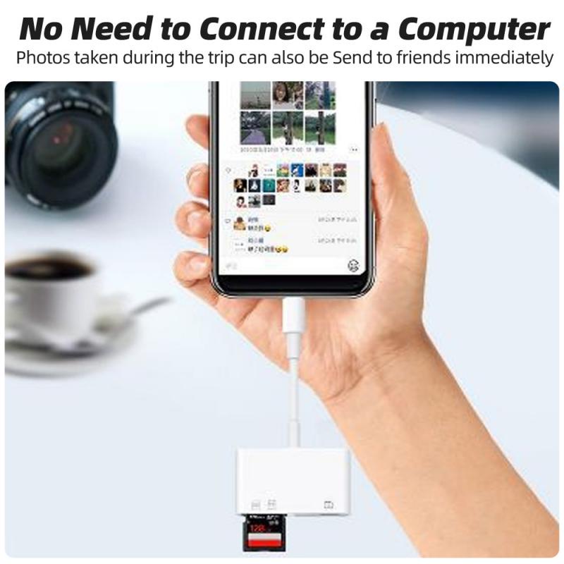 HdoorLink 3 in 1 Card Reader Light-ning USB C To SD TF USB3.0 HUB for ...