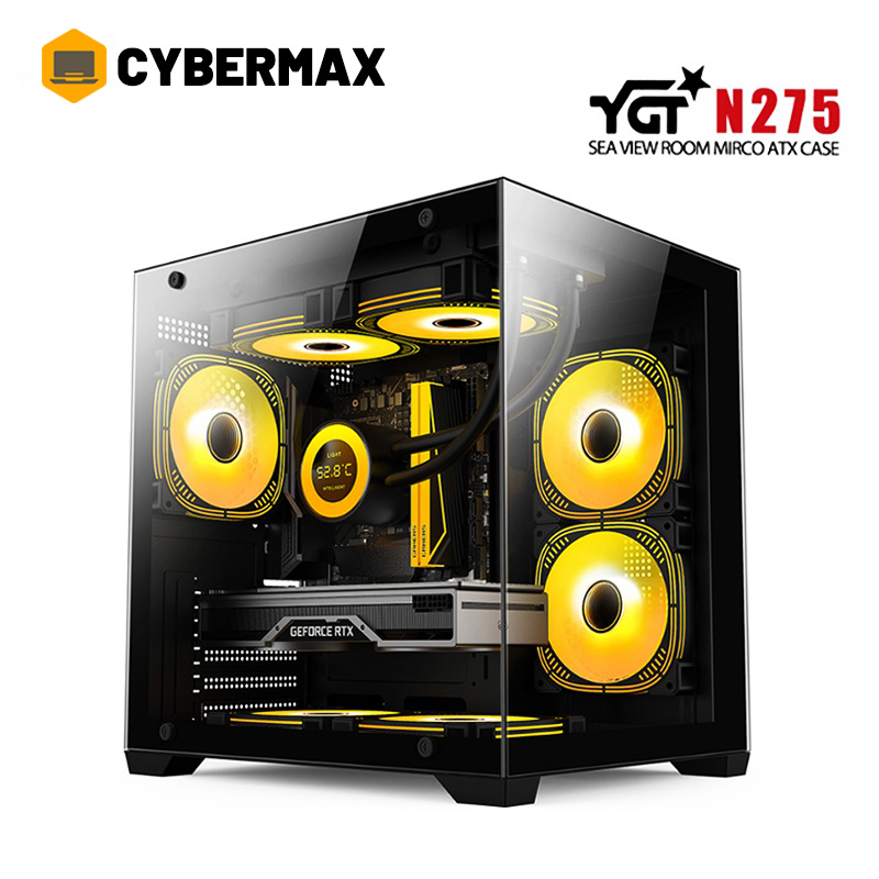 YGT N275 Micro ATX Gaming Pc Case With Tempered Glass Black Desktop Case | Shopee Philippines