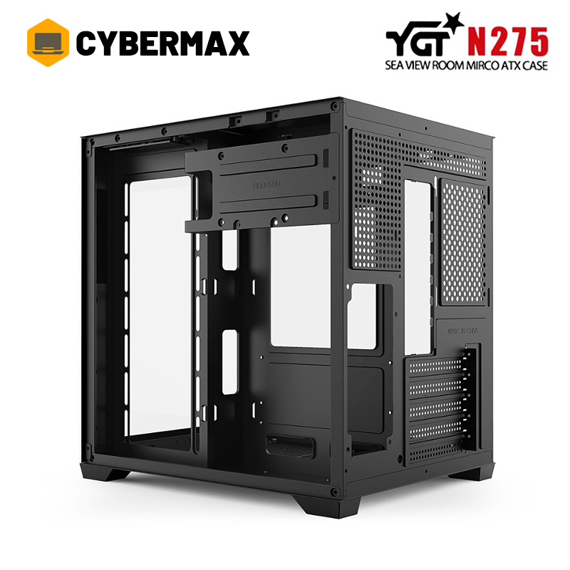 YGT N275 Micro ATX Gaming Pc Case With Tempered Glass Black Desktop ...