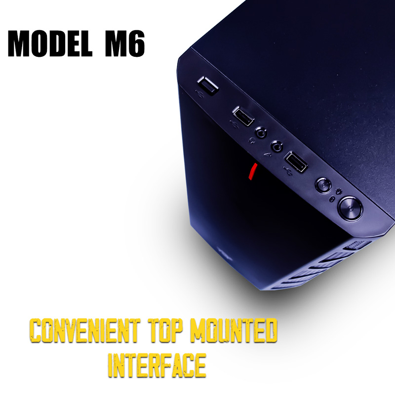 YGT M6 Gaming PC Case Tempered Glass Desktop Computer Case MATX Black ...