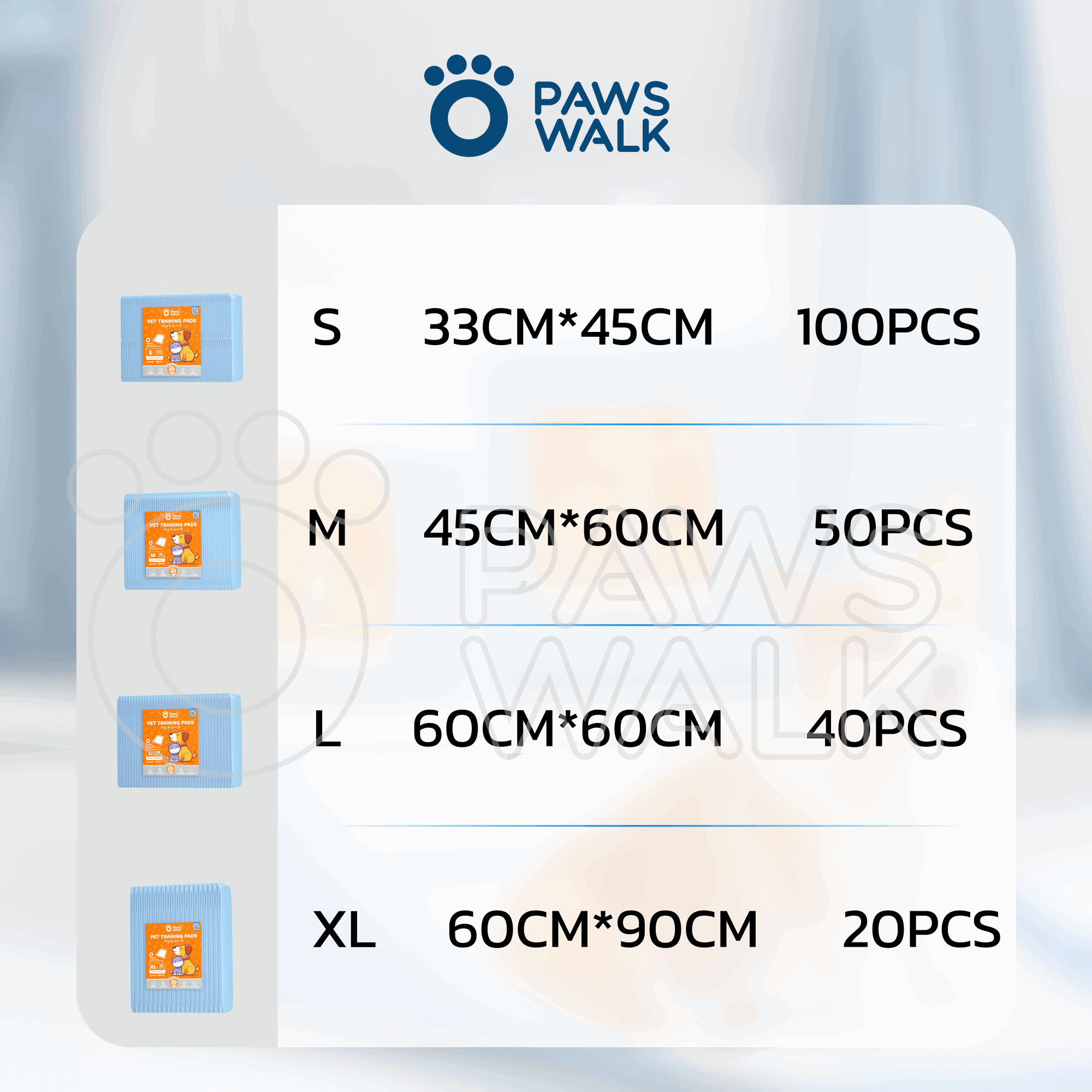 Dog Cat Training Pad 50PCS Pet Pee Pad Potty Pads Dog Pee Wee Pee Poop ...