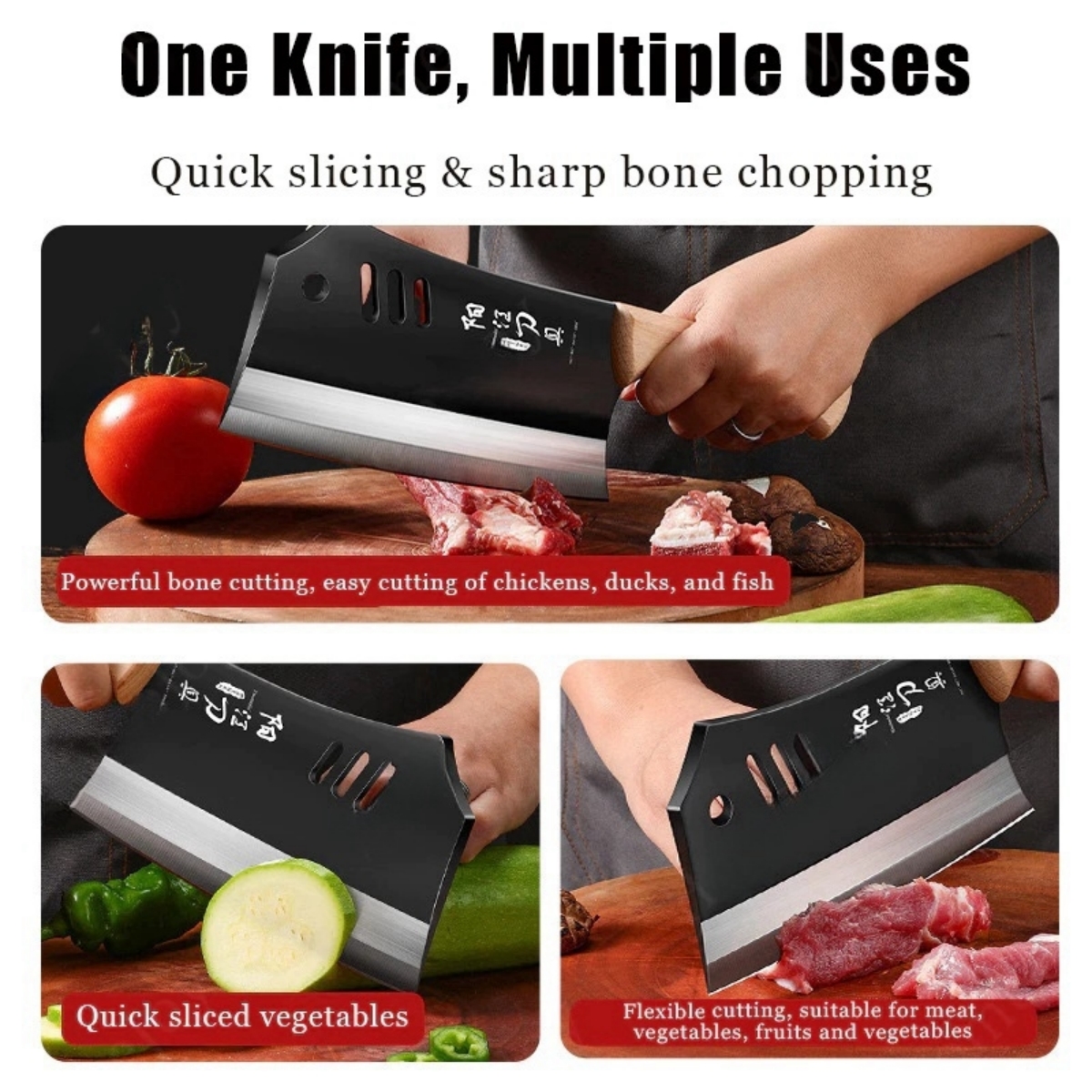 Professional Japanese Knife Handmade Forged Kitchen Knife Sets Boning Knife mongolian knife ...
