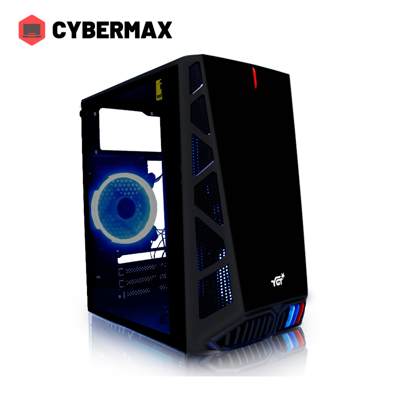 YGT M6 Gaming PC Case Tempered Glass Desktop Computer Case MATX Black ...