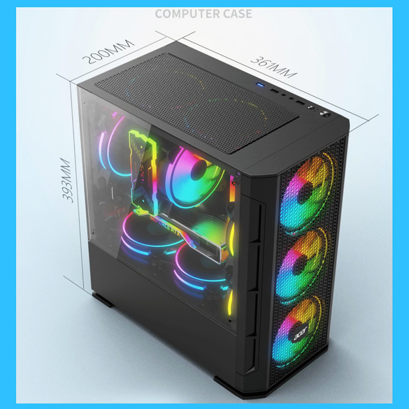 YGT B-700 PC Case Gaming Computer Case With Tempered Glass Desktop Case ...