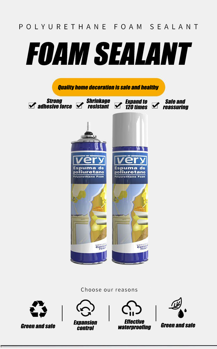 750ml Vira Polyurethane Foam PU Foam Spray Fills Cracks And Joints, VentsGaps Around Pipes ...