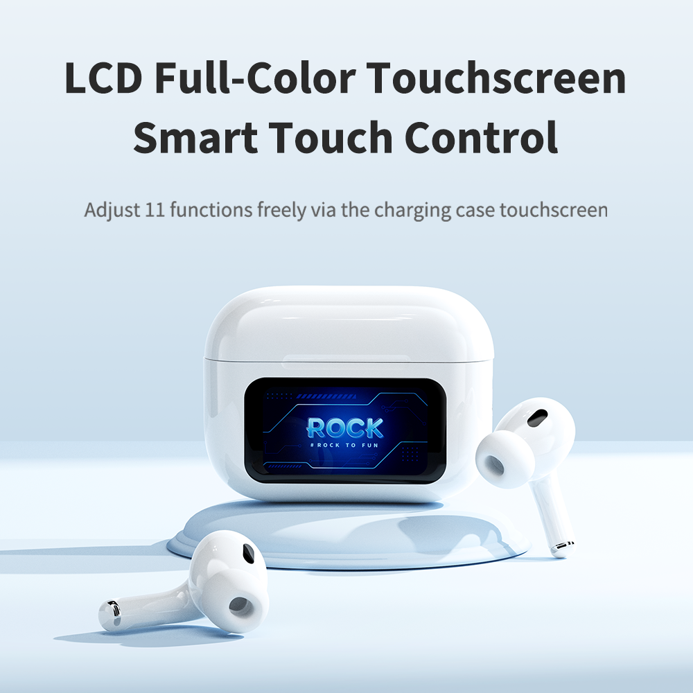 Rock Space S1 Smart Touch Screen TWS Bluetooth Earphones Bluetooth 5.4 ...