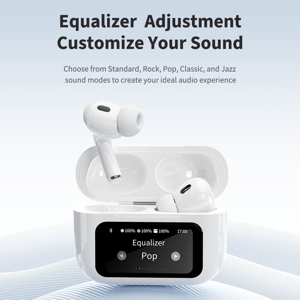 Rock Space S1 Smart Touch Screen TWS Bluetooth Earphones Bluetooth 5.4 ...