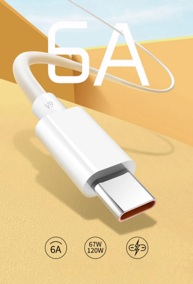 120W Type-C Flash Charging Cable for Android Phones Gold Plated ...