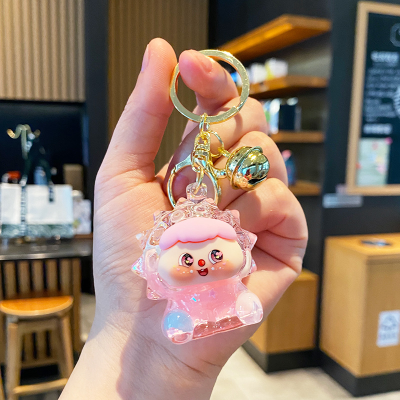 New Cute Durian Sister Flowing Sand Pendant Keychain Beautiful Durian ...