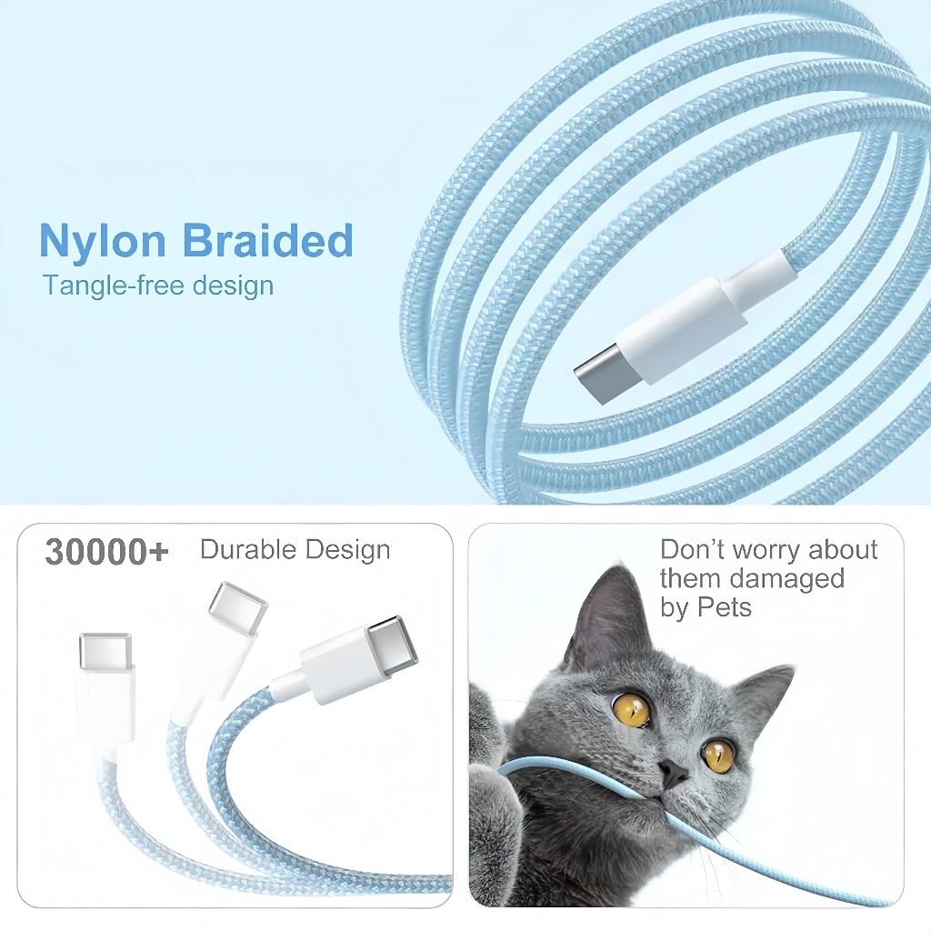 New Trendy 1/1.5/2m Type-C PD 60W Ultra Fast Charging Cable for Xiaomi ...
