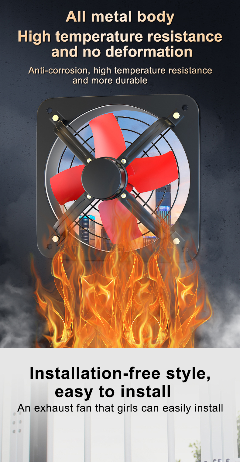 MIDOO Exhaust Fan 8/10/12/14/16/20 inch All-metal Mute Ventilation Fan ...