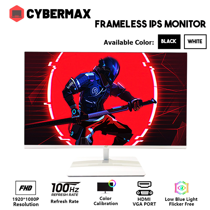 YGT 24 Inch Gaming Monitor IPS 100Hz 1080P FHD Framless Panel Flat ...