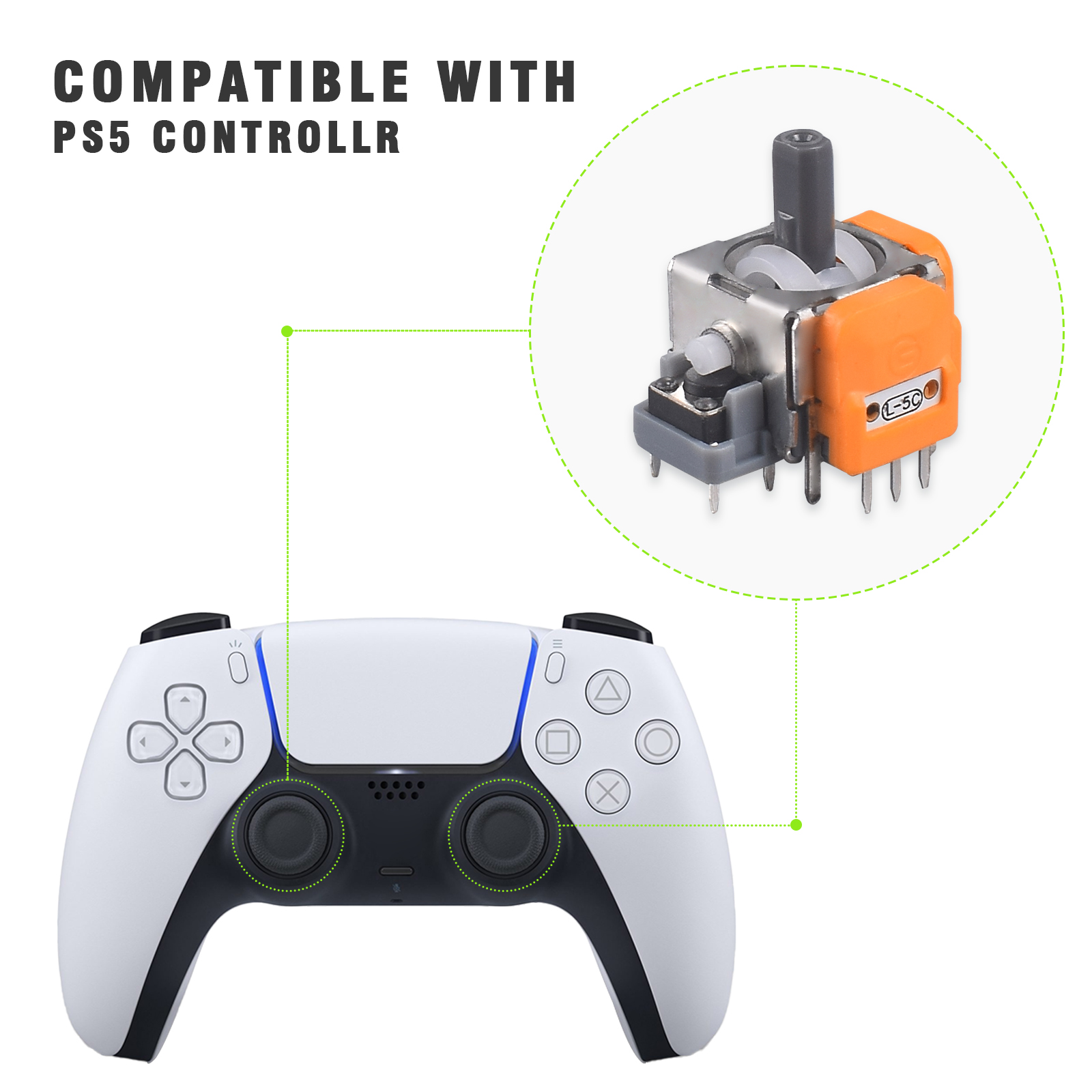 Hall Effect Joystick Replacement Controller for PS4/PS5/Switch Pro/Xbox ...
