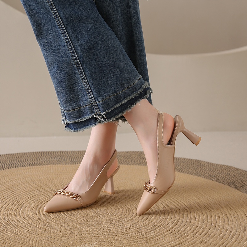 YR Korean High Heels Sandals Cone High Heels Work Temperament Wedding ...