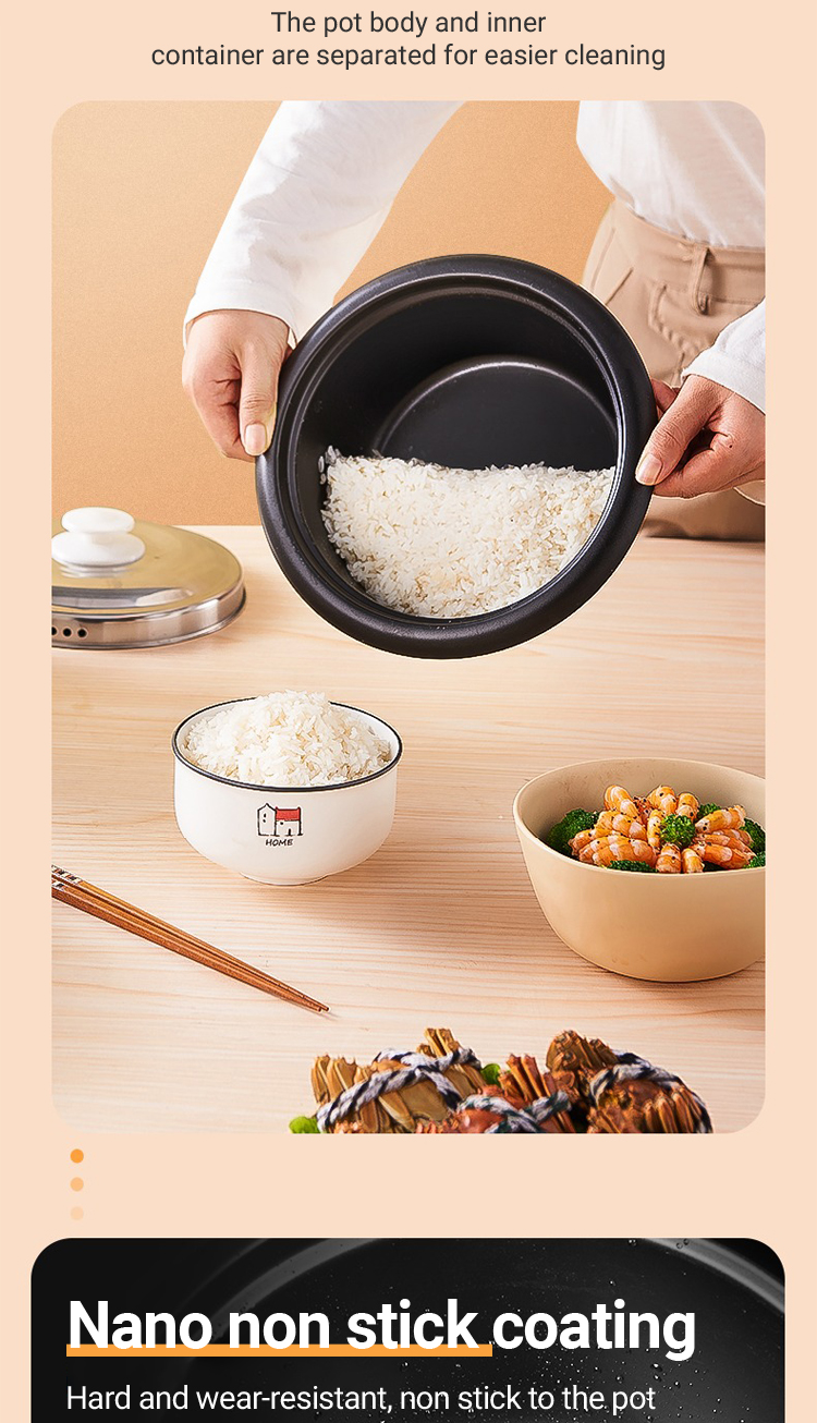 Rice cooker 4L 3L 2L 1.5L rice cooker 1-5 people use non stick pan mini aluminum rice cooker ...