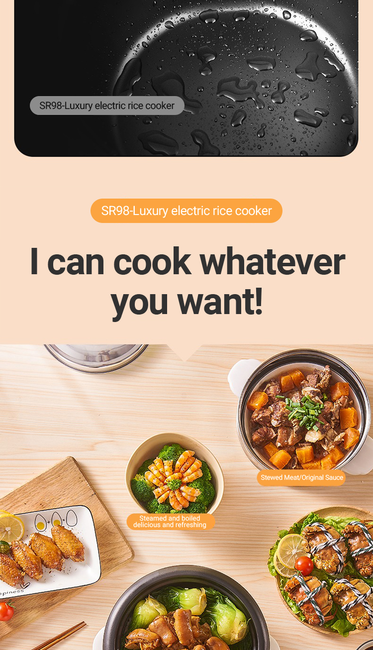 Rice cooker 4L 3L 2L 1.5L rice cooker 1-5 people use non stick pan mini aluminum rice cooker ...