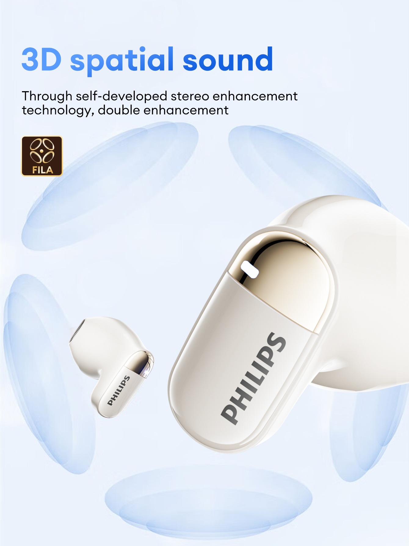 PHILIPS TAT2169 Wireless Bluetooth Earphone Super Battery Life AI Noise ...
