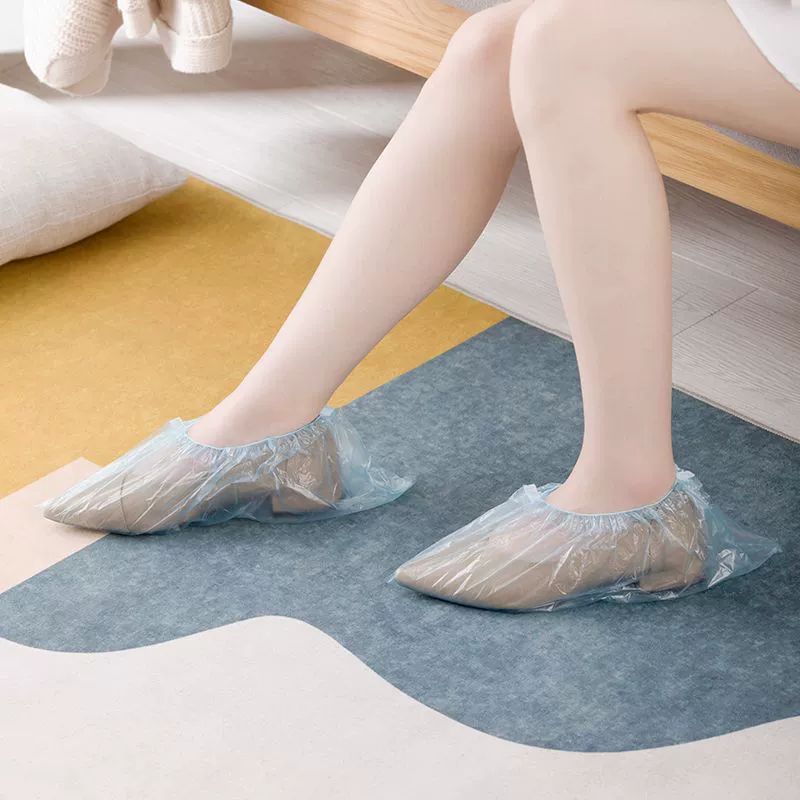 100 Disposable Plastic Overshoes Waterproof and Protective for Clean ...