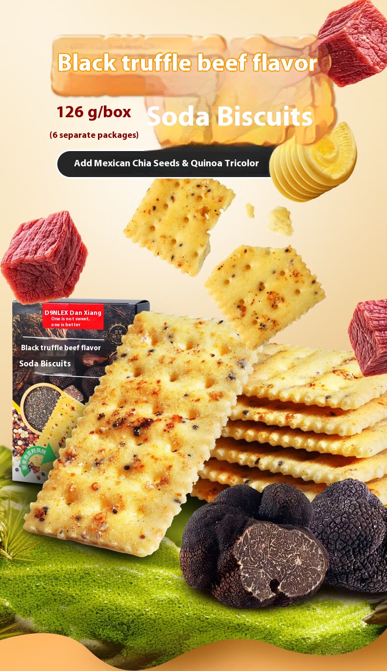 DANLEX Black Truffle Beef Flavor Soda Crackers 126g/box | Shopee ...