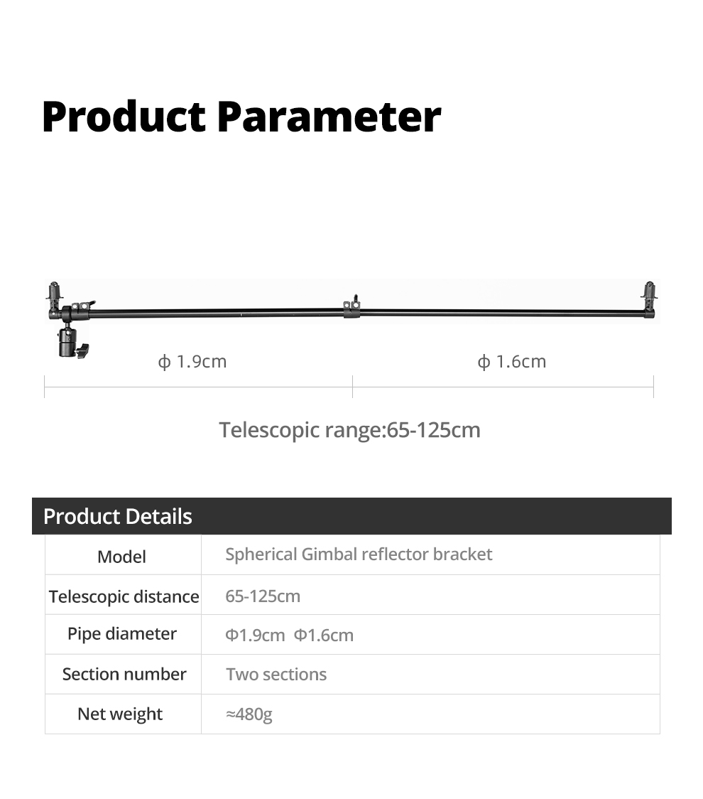 Gimbal Reflector bracket Light Panel Stand Easy to Install Metal Stand ...