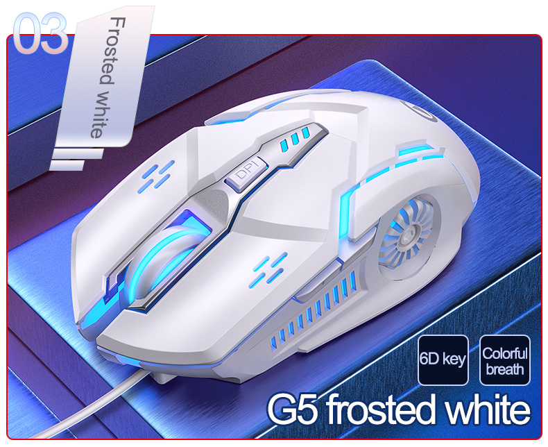 Mechanical Gaming Mouse Silver Carved Wired for Desktop Laptop Use ...