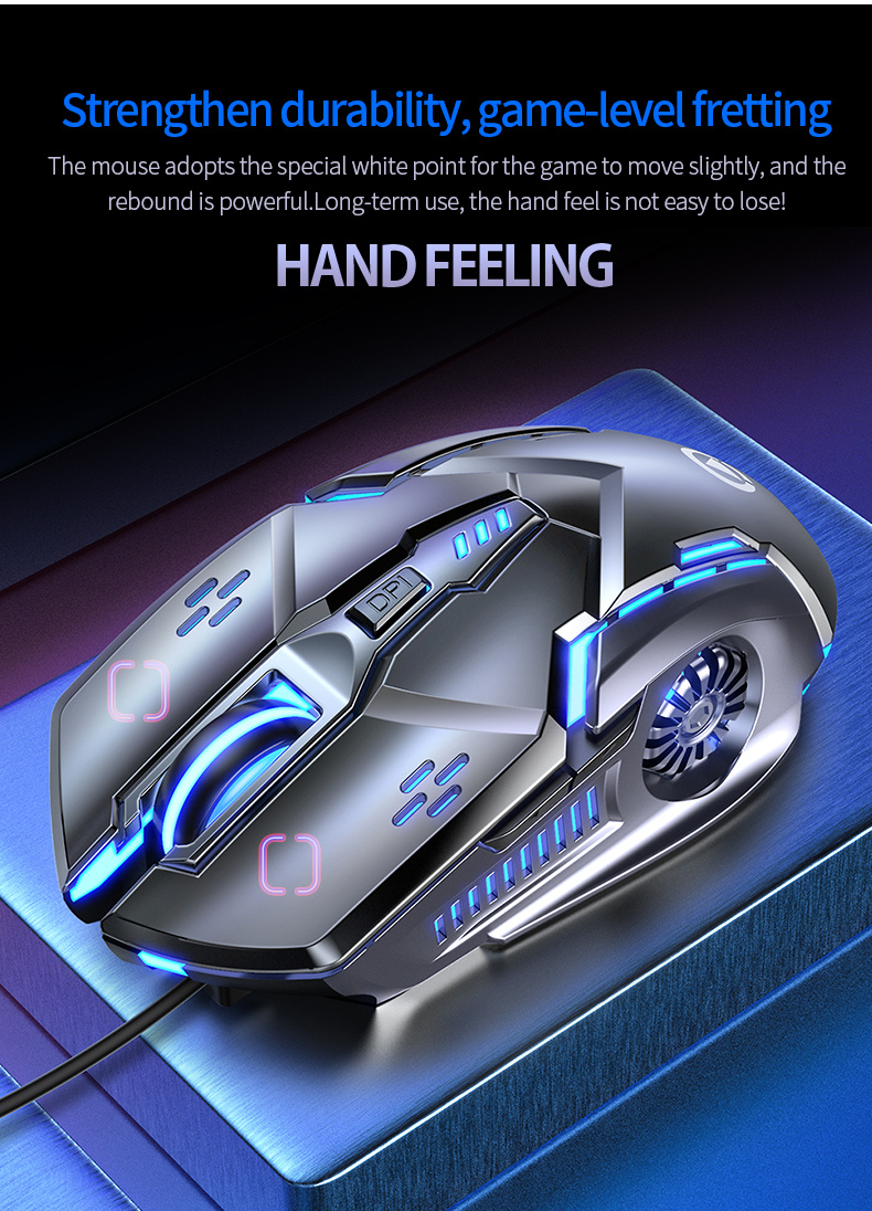 Mechanical Gaming Mouse Silver Carved Wired for Desktop Laptop Use ...