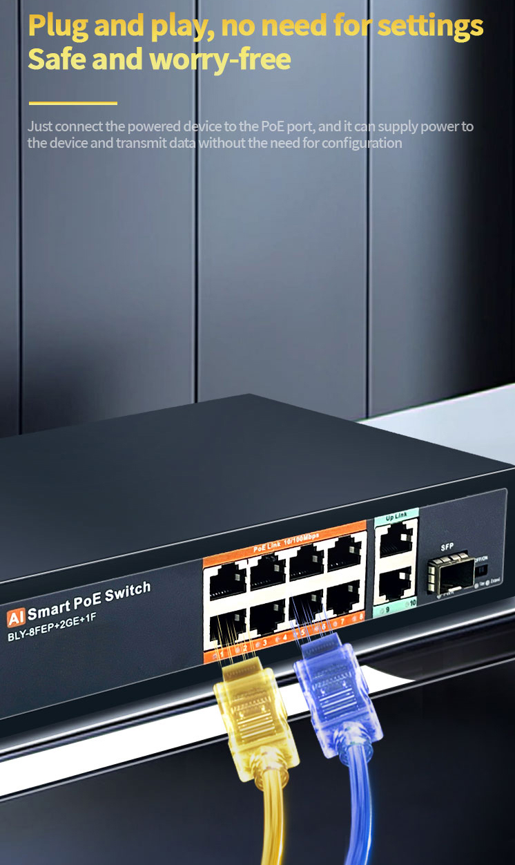 AI Gigabit POE power supply switch standard 4 port POE switch 48V network power supply | Shopee ...