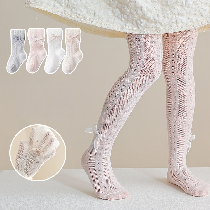 Cool Summer Girls Pantyhose Mesh Bowtie Sweet Baby Tights Stockings ...