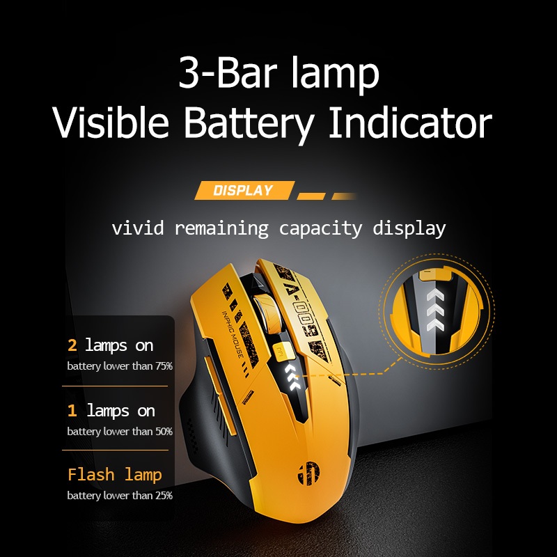 inphic A9 Bluetooth 5.0 4.0 Wirelss Mouse Gaming 2400dpi Silent ...