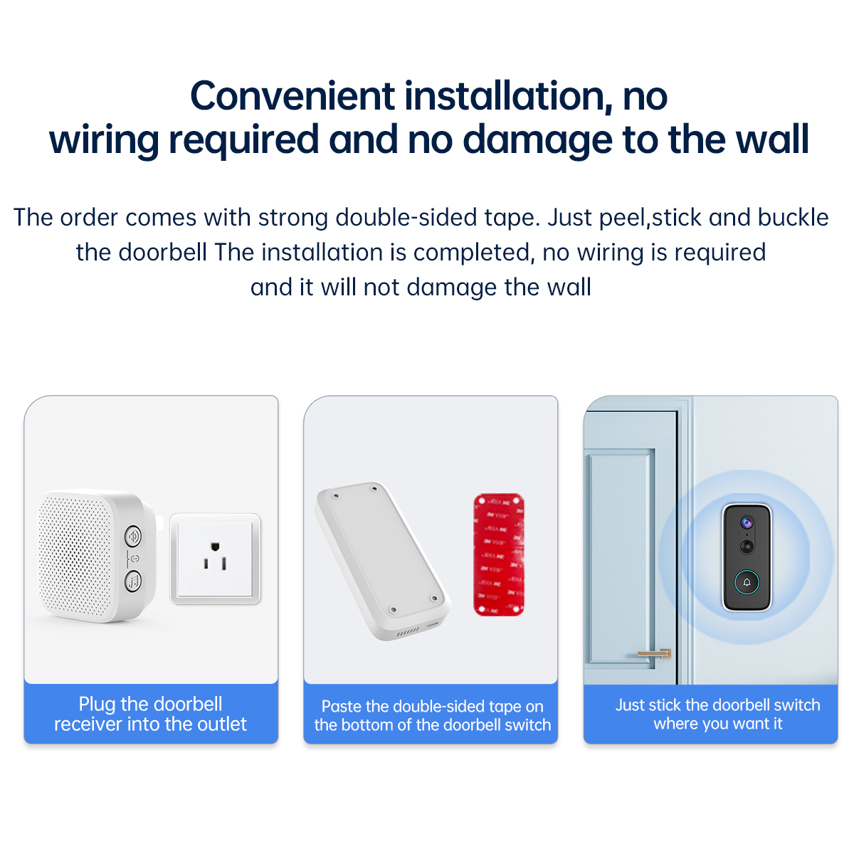 【Free Cloud Storage】Doorbell Wireless Waterproof With Camera Visual ...