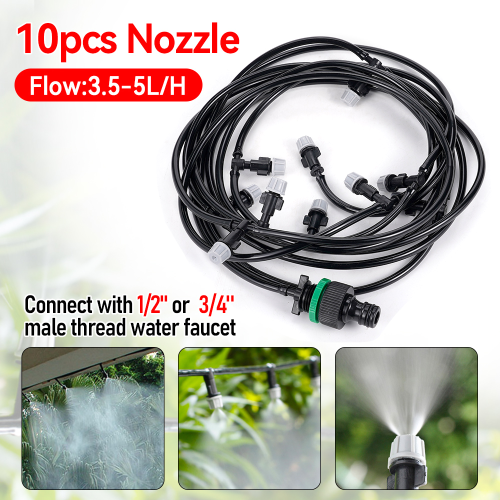 5M Automatic Irrigation Misting System Cooling Water Fog Mist Garden ...