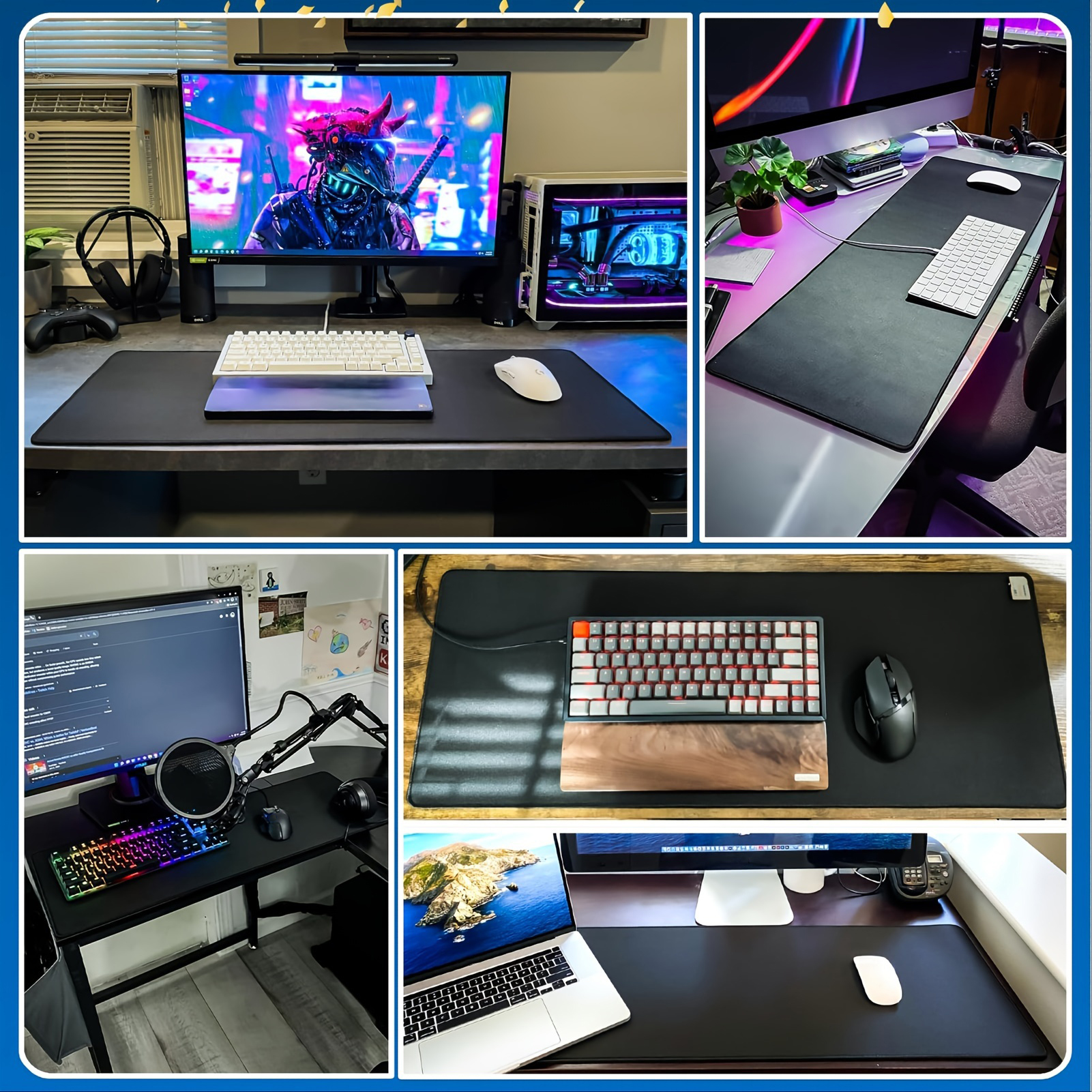 Large Mouse Pad Extended Gaming Desktop Non Slip Rubber Base Washable ...