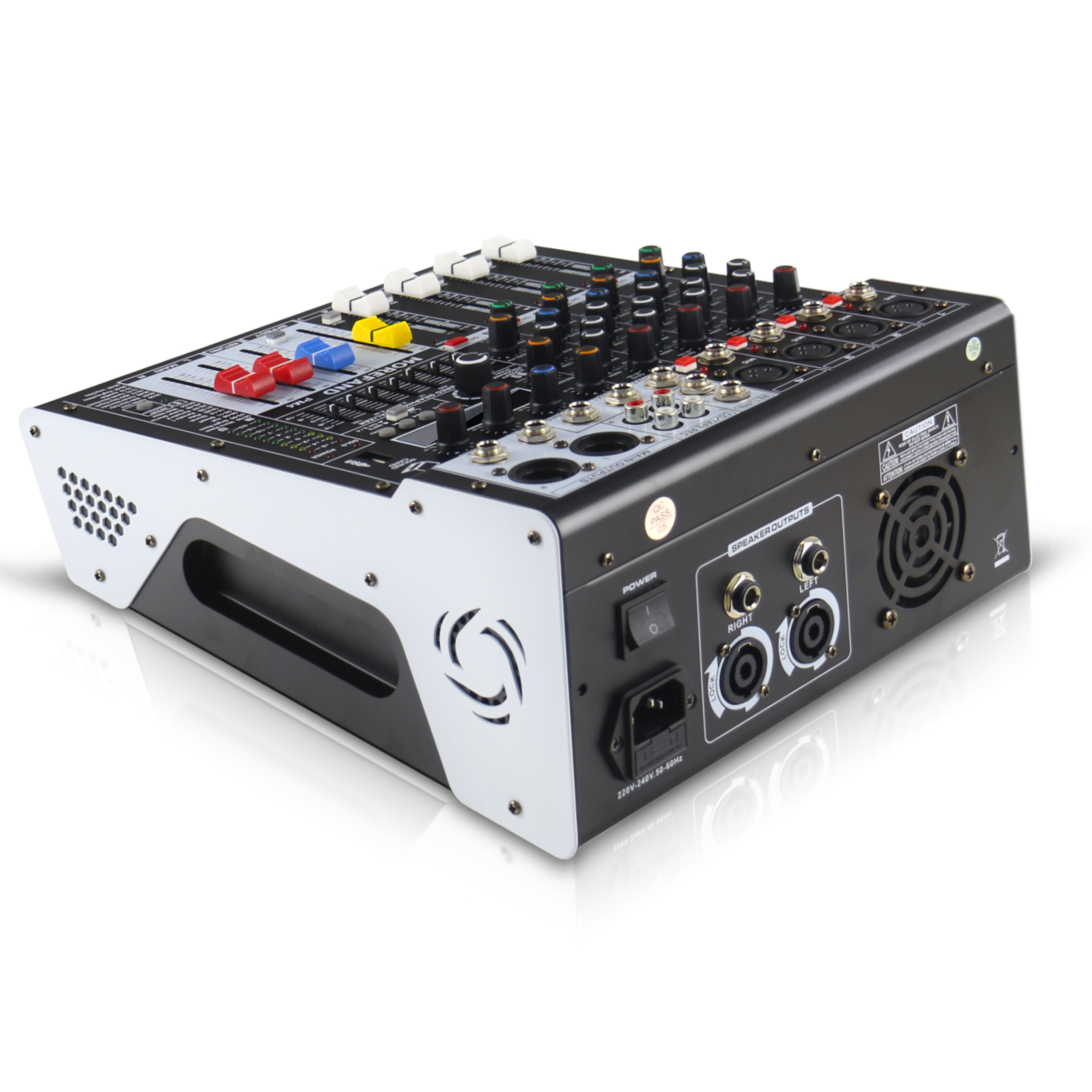 Mixer audio, full-function with power amplifier equalizer, 48V phantom ...