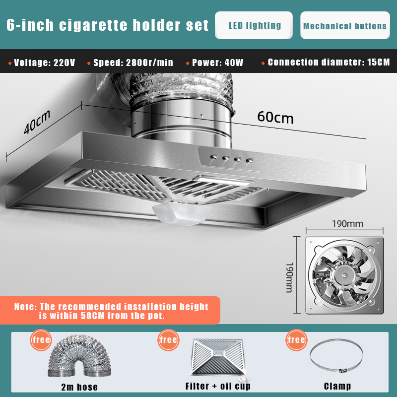 Rental Room Simple Range Hood Kitchen Ventilation Fan Household Large ...