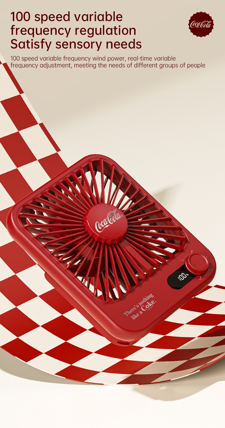 Coca-Cola C3 outdoor co-branded small fan with five-speed adjustable ...
