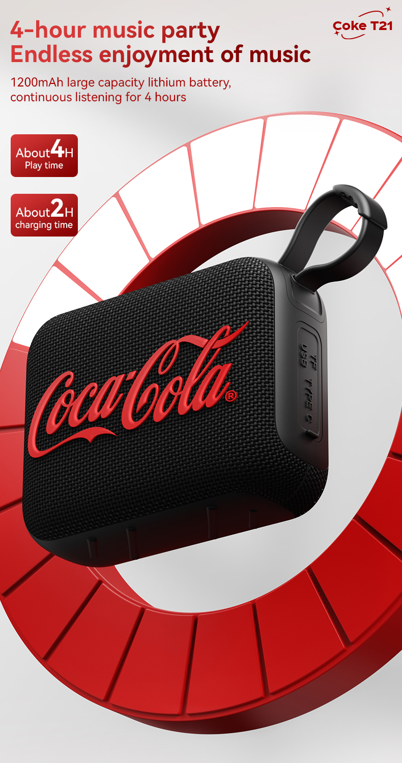 Coca-Cola T21 Outdoor Bluetooth Speaker 360-Degree Surround Sound ...