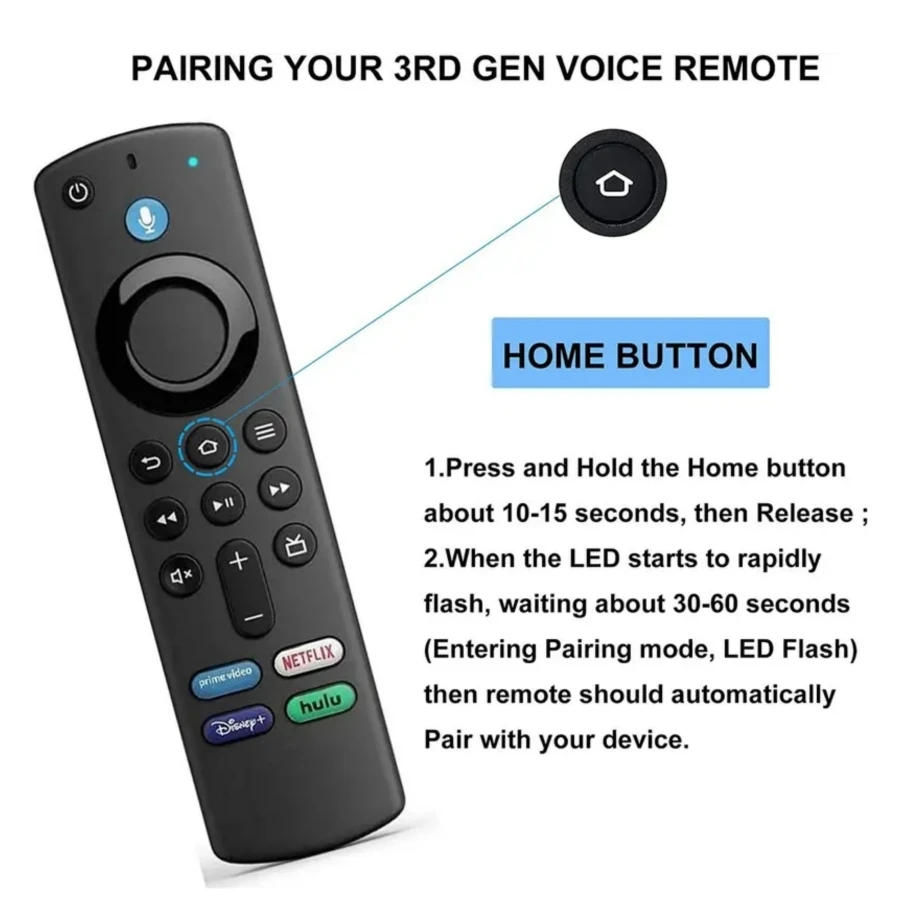 Replacement Voice Remote Control for Fire Stick TV 3rd Gen Smart TV ...