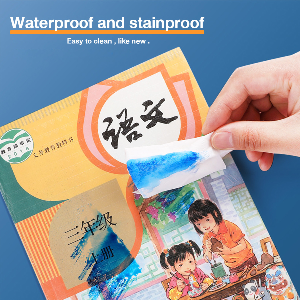 30 Sheets Transparent Self-adhesive Book Wrap Protective Cover S/M/L ...