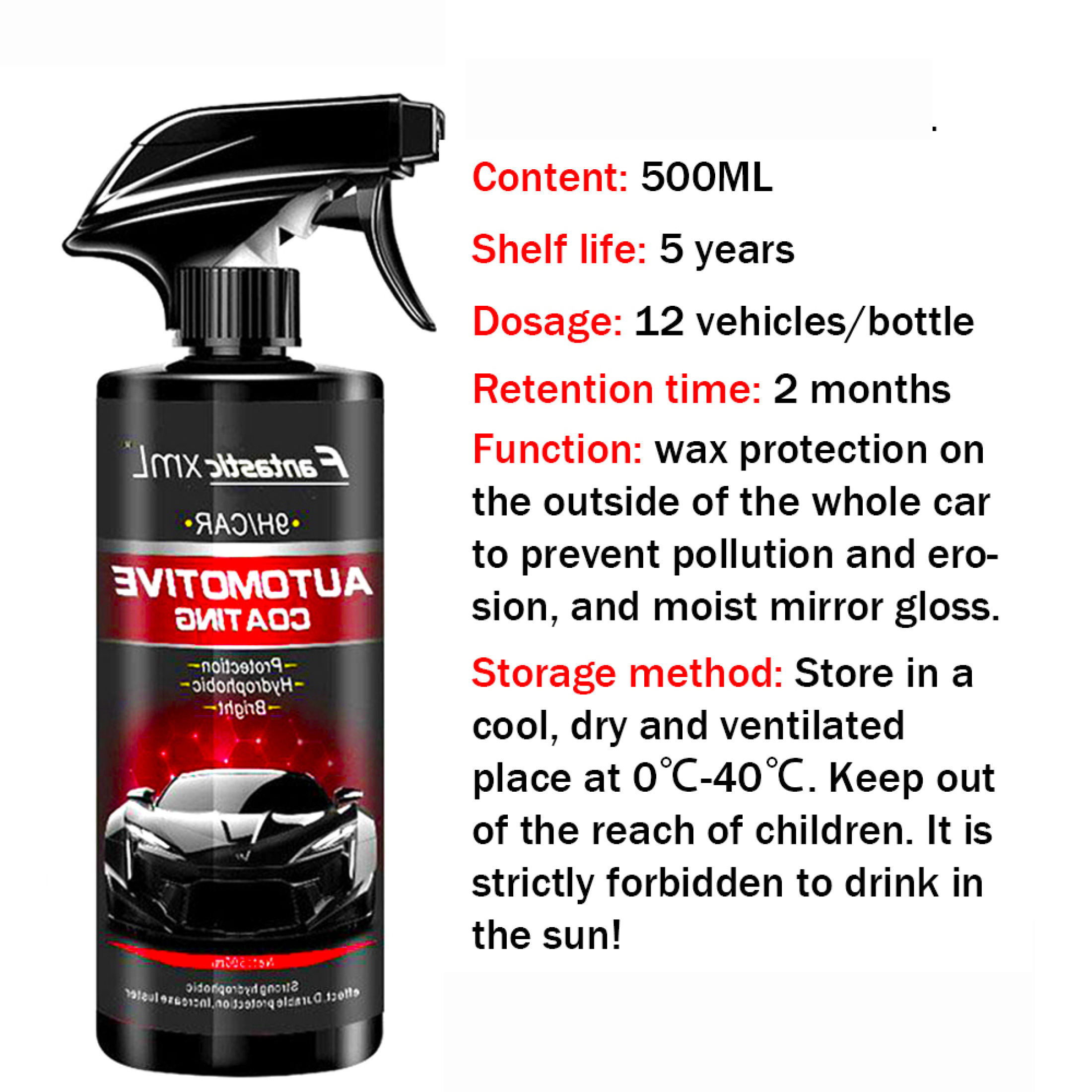 Car Wax Ceramic Coating for Car 500ML Car Wax Spray Super Shine Wax for ...