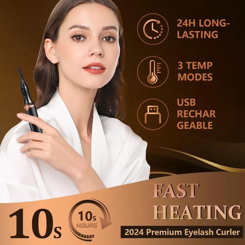 CLICK SHOPE Portable Electric Eyelash Curler 3 Temperature Mode Long ...