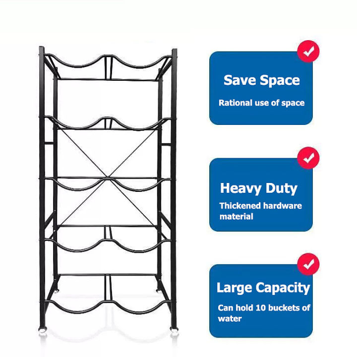 3/4/5 Layer Double row water rack upgrade tougher durable gallon rack ...
