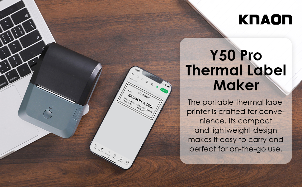 Label Printer, Mini Portable Thermal Printer, Bluetooth Printer, (USB ...