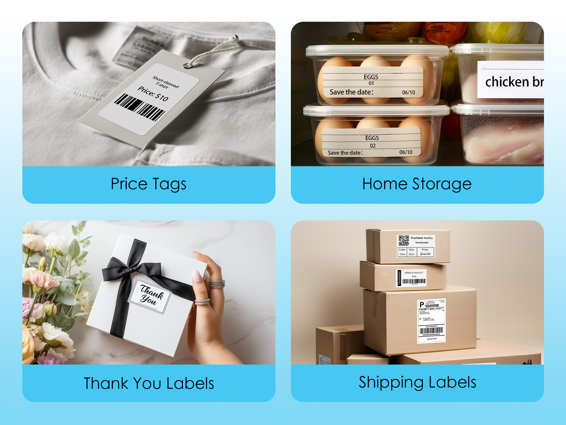 Label Printer, Mini Portable Thermal Printer, Bluetooth Printer, (USB ...