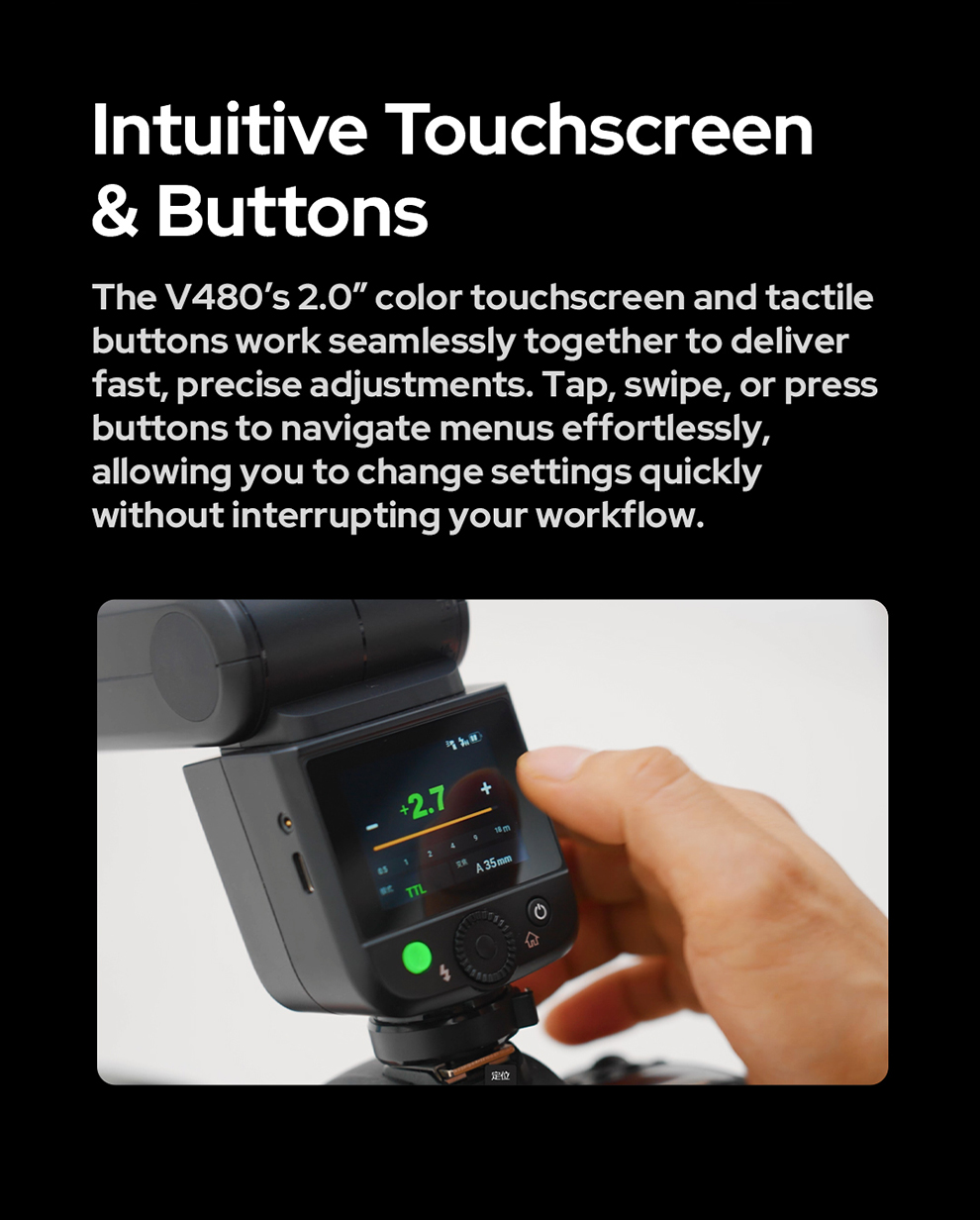 New Godox V480 TTL Speedlite Flash Light On-Camera Flash Speedlite Flashlights For Various ...