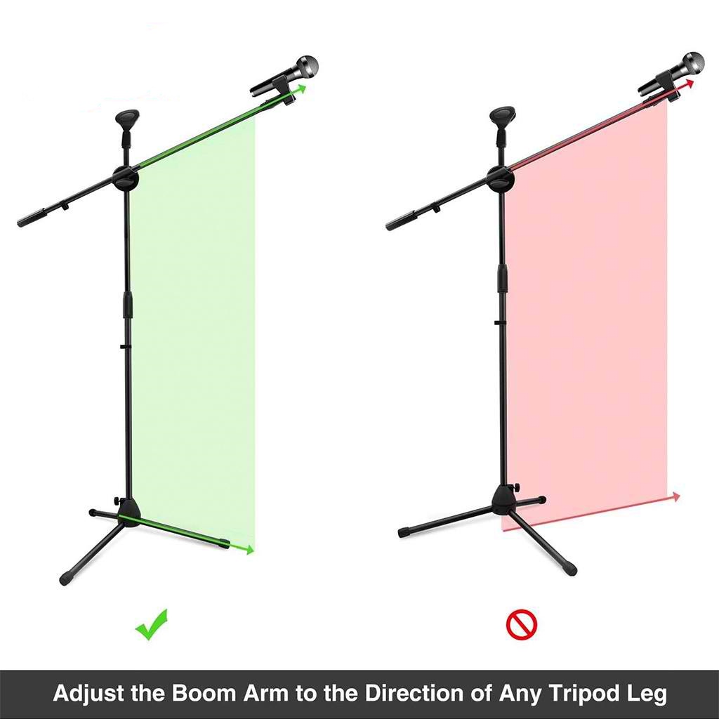 Microphone Stand, High Quality Heavy Duty Adjustable Collapsible Tripod ...