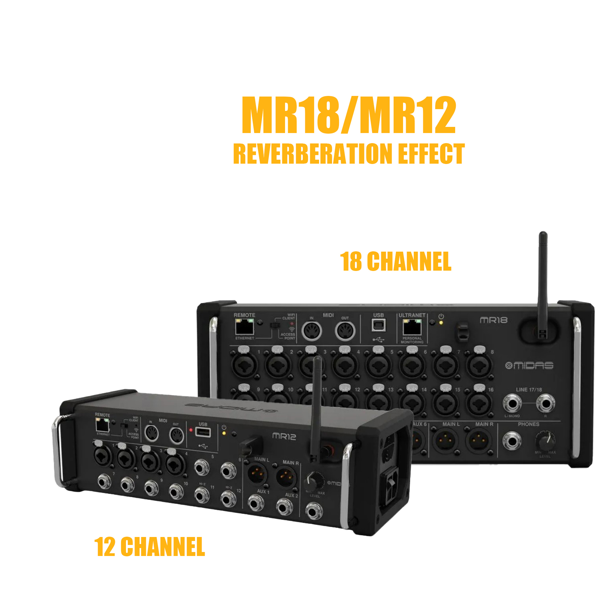 MIDAS MR18 Rack Mount Professional Digital Mixer Built-in Wifi DSP ...