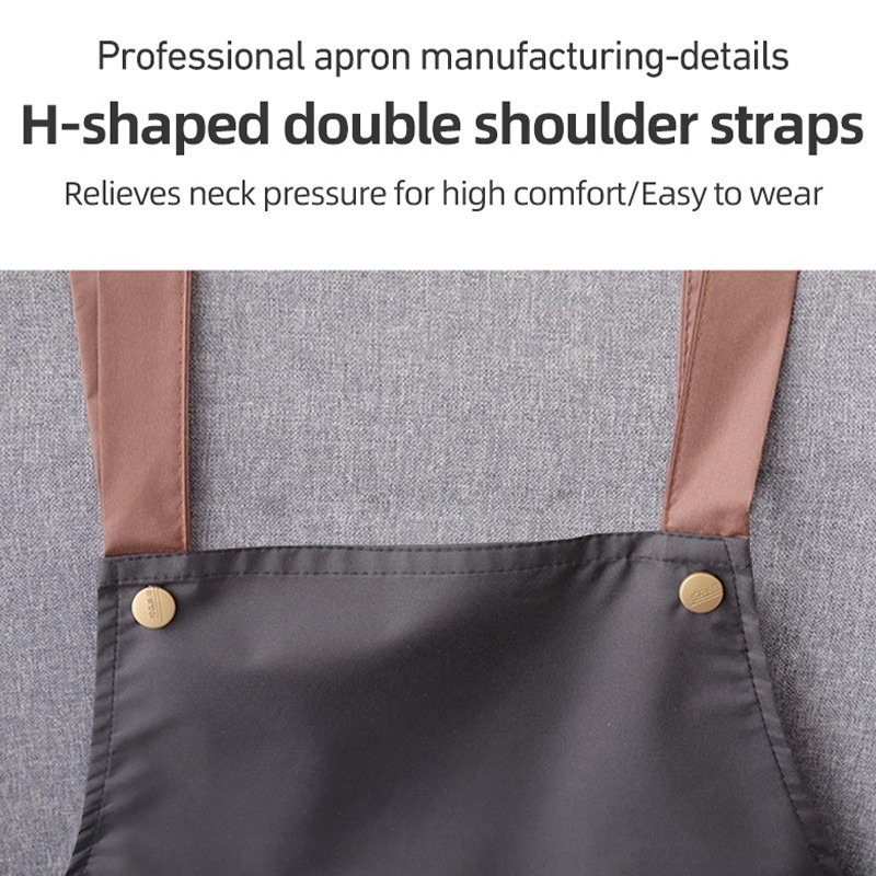 [2pcs ₱98] Canvas Waterproof Oil-Proof Apron Coffee Shop Restaurant ...